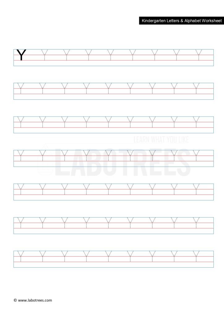 Worksheet of Letter Y (Uppercase) Free Download | Labotrees | Labotrees